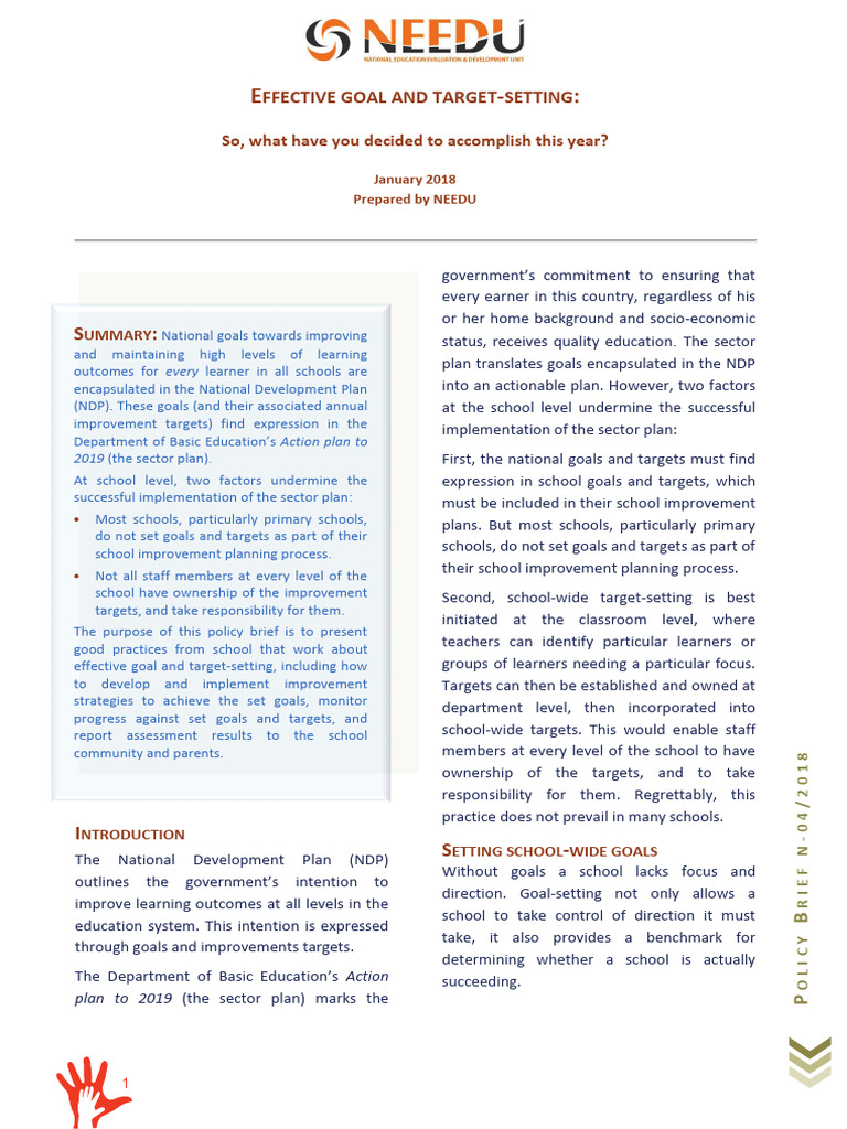 Policy Brief 3-Target Setting | PDF | Educational Assessment | Teachers
