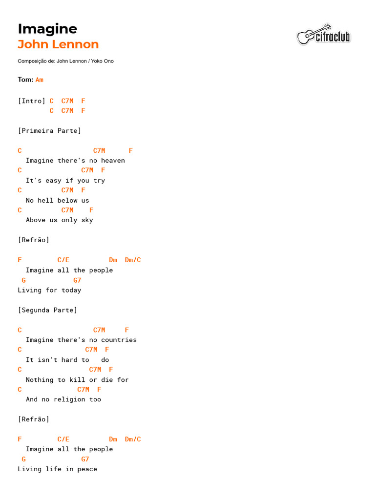 Imagine - John Lennon | PDF
