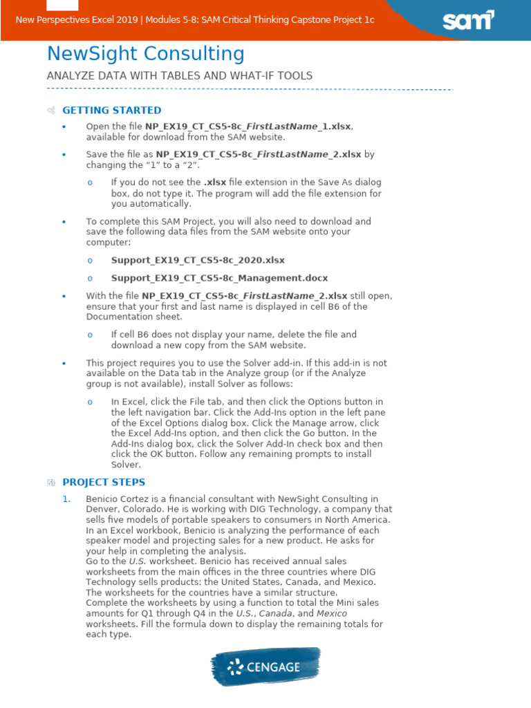Instructions NP EX19 CT CS5-8c | PDF | Microsoft Excel | Computer Programming