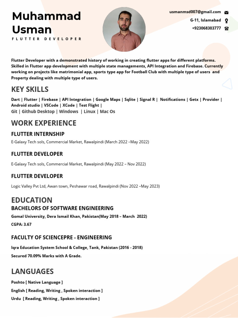 Muhammad+Usman+Flutter+Dev | PDF