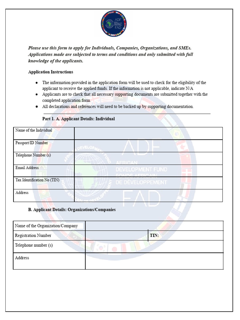 Adf Grant Application Form | PDF | Identity Document | Government And ...