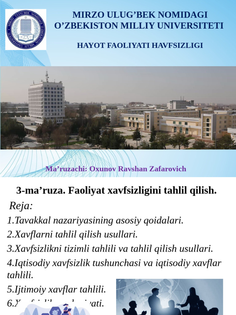 3-Mavzu. Faoliyat Xavfsizligini Tahlil Qilish | PDF
