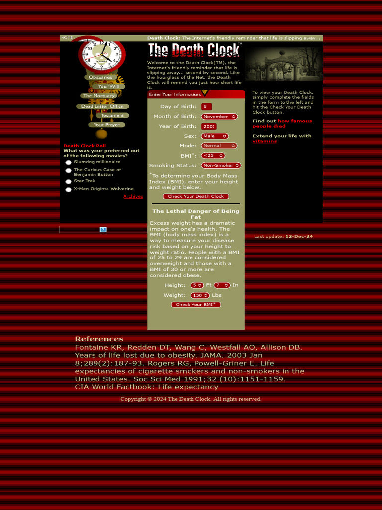 The Death Clock - When Am I Going To Die | PDF