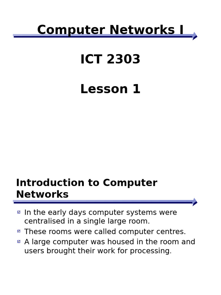 Computer Networks I-Lesson 1 | PDF | Computer Network | Network Topology