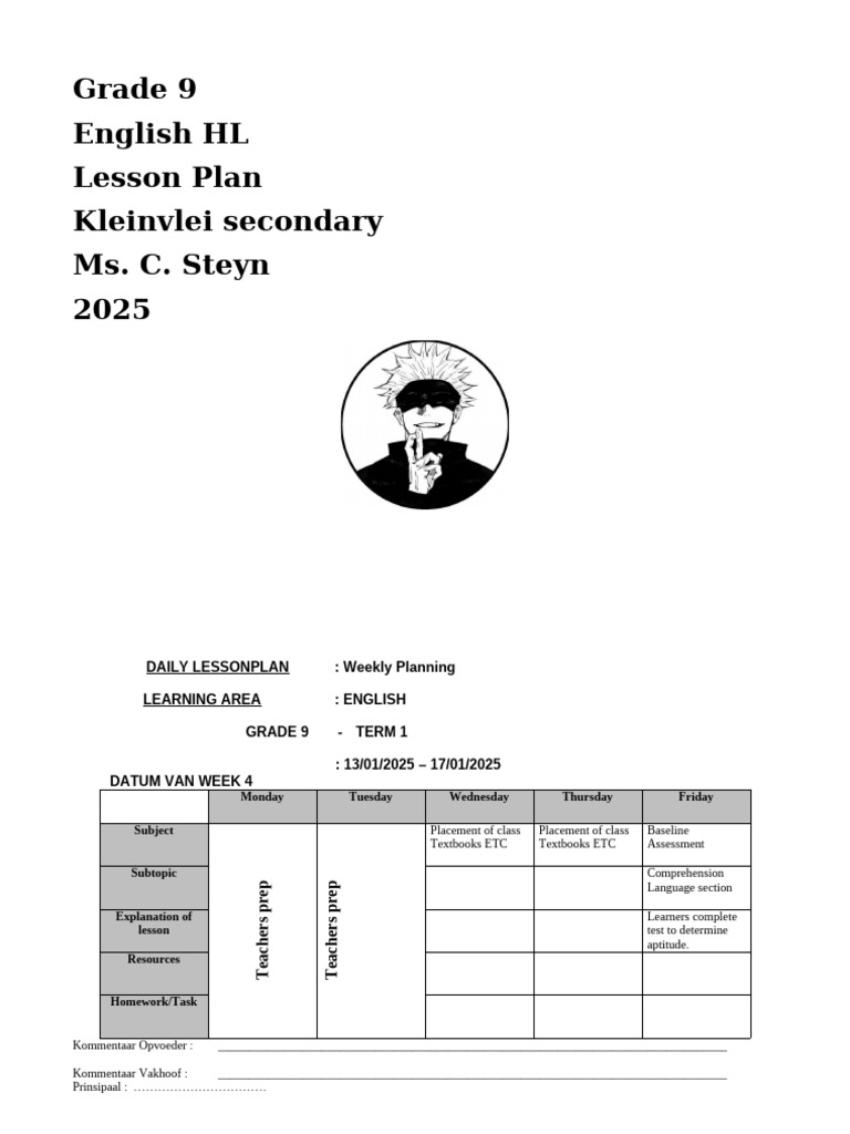 Grade 9 English Lesson Plan 2025 | PDF | English Language | Reading ...
