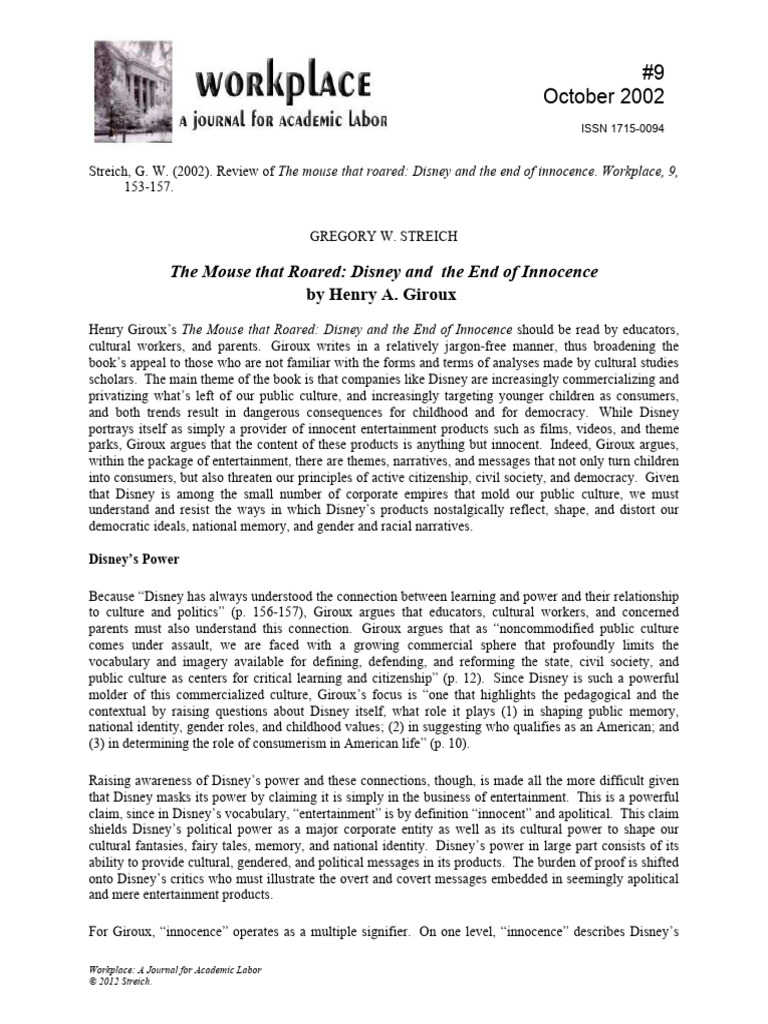 The Mouse That Roared Disney and The End | PDF