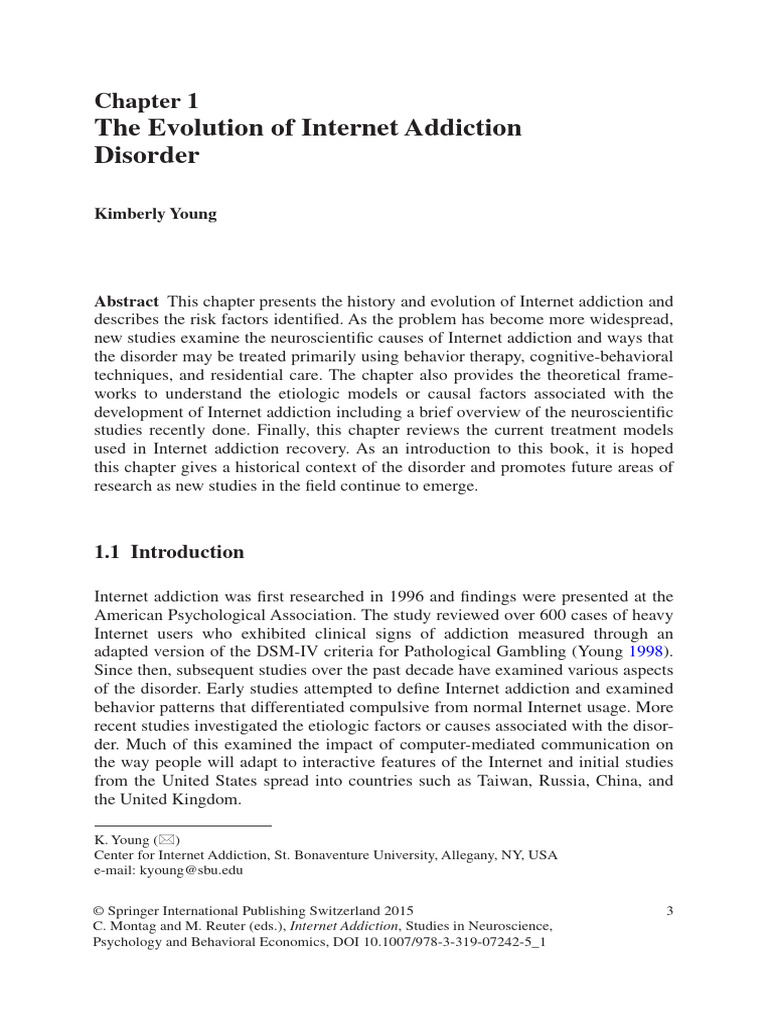 Internet Addiction: History and Treatment | PDF | Mental Disorder ...