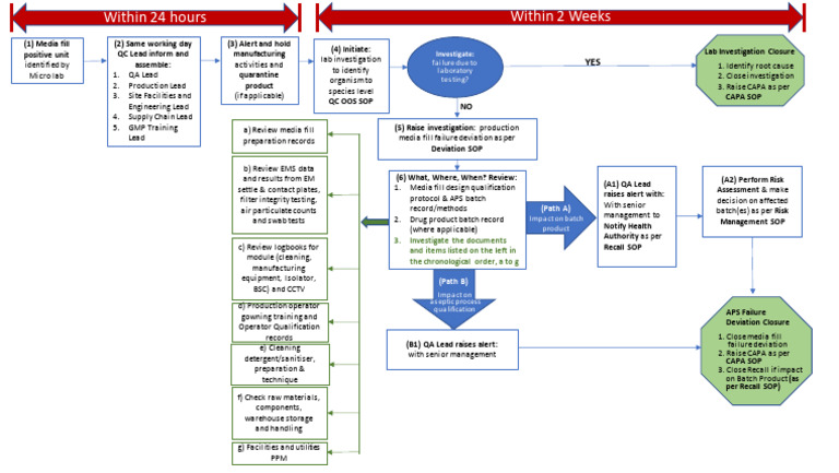 Aseptic Process Simulation Investigation Process Flow 1651222184 | PDF