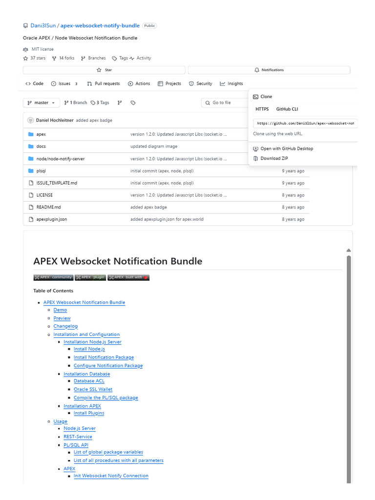 Github Dani3lsun Apex Websocket Notify Bundle Oracle Apex Node