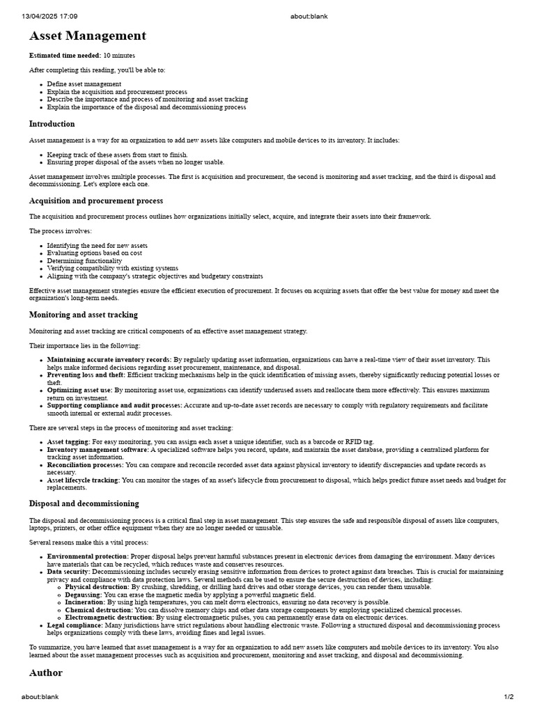 Essential Guide to Asset Management | PDF | Waste Management | Asset ...
