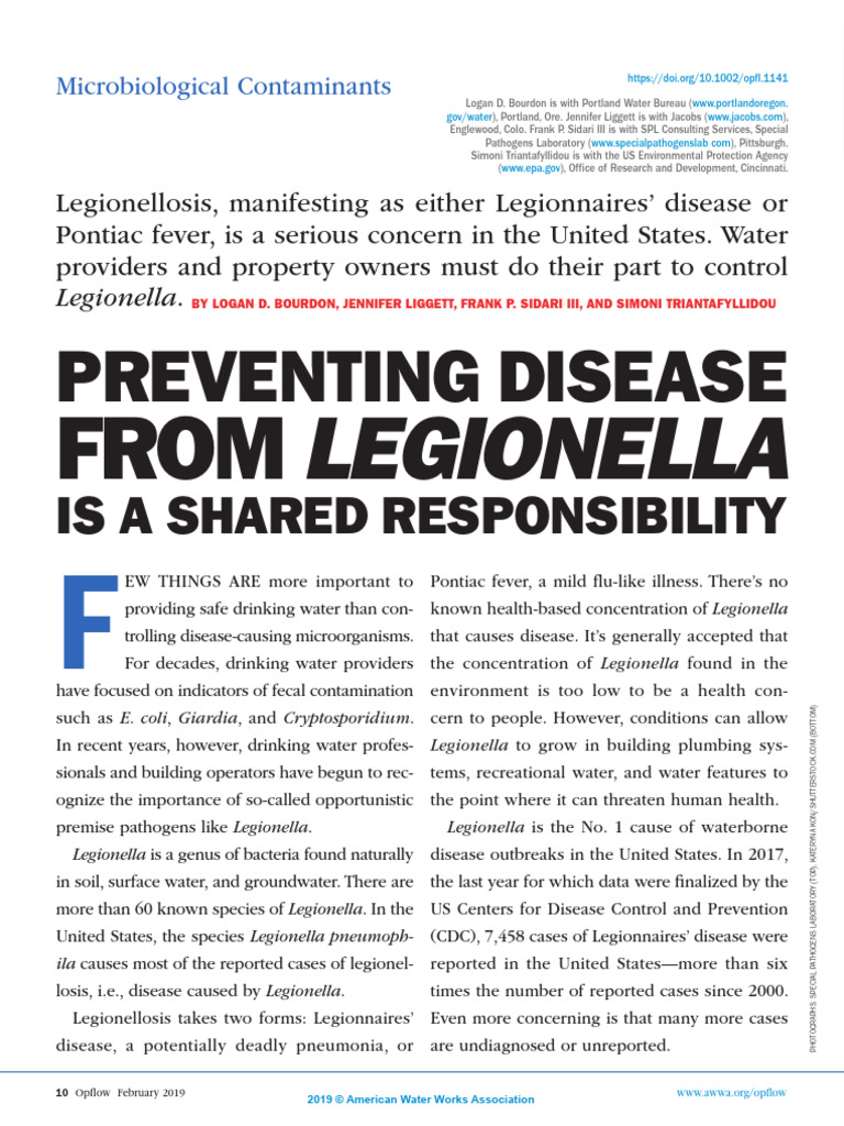 19 - 01 Preventing Disease Legionella | PDF | Public Health | Medical ...