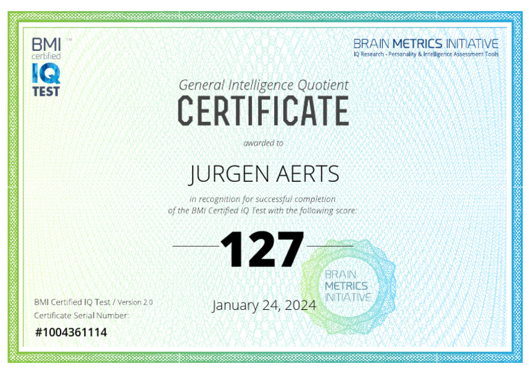Certificate Brain Metrics Initiative | PDF