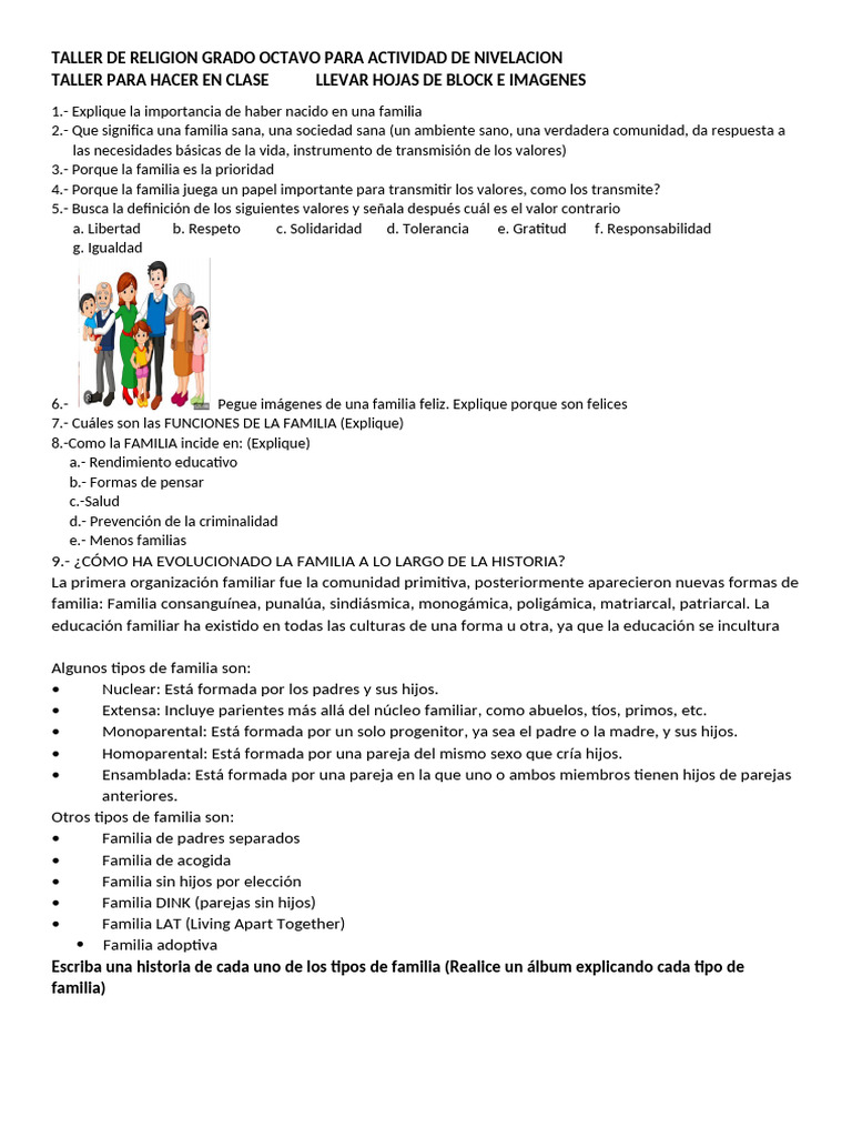 Religion Grado Octavo para Actividad de Nivelacion | PDF