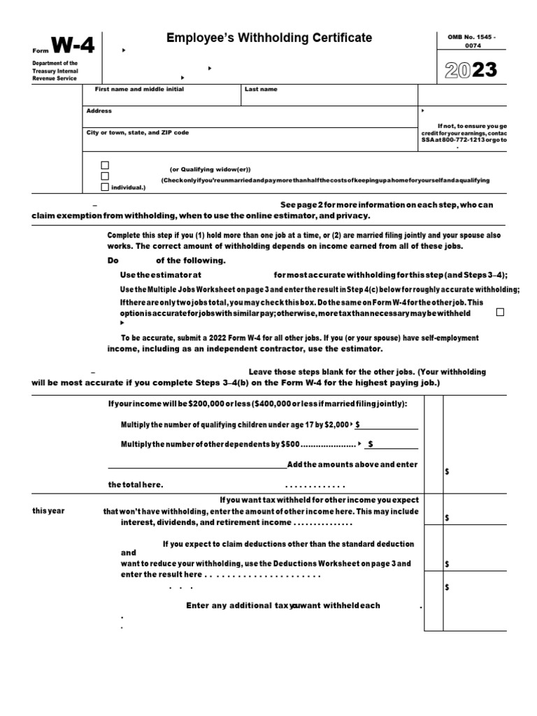 Employee Withholding Certificate Guide | PDF | Social Security (United ...