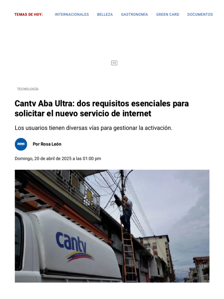 Requisitos para Cantv ABA Ultra | PDF | Internet | Los Estados Unidos