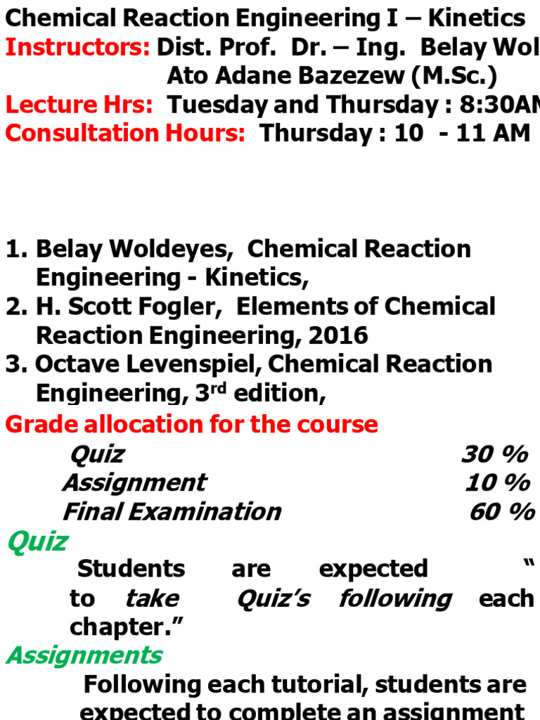 Chemical Reaction Engineering Kinetics | PDF | Reaction Rate ...