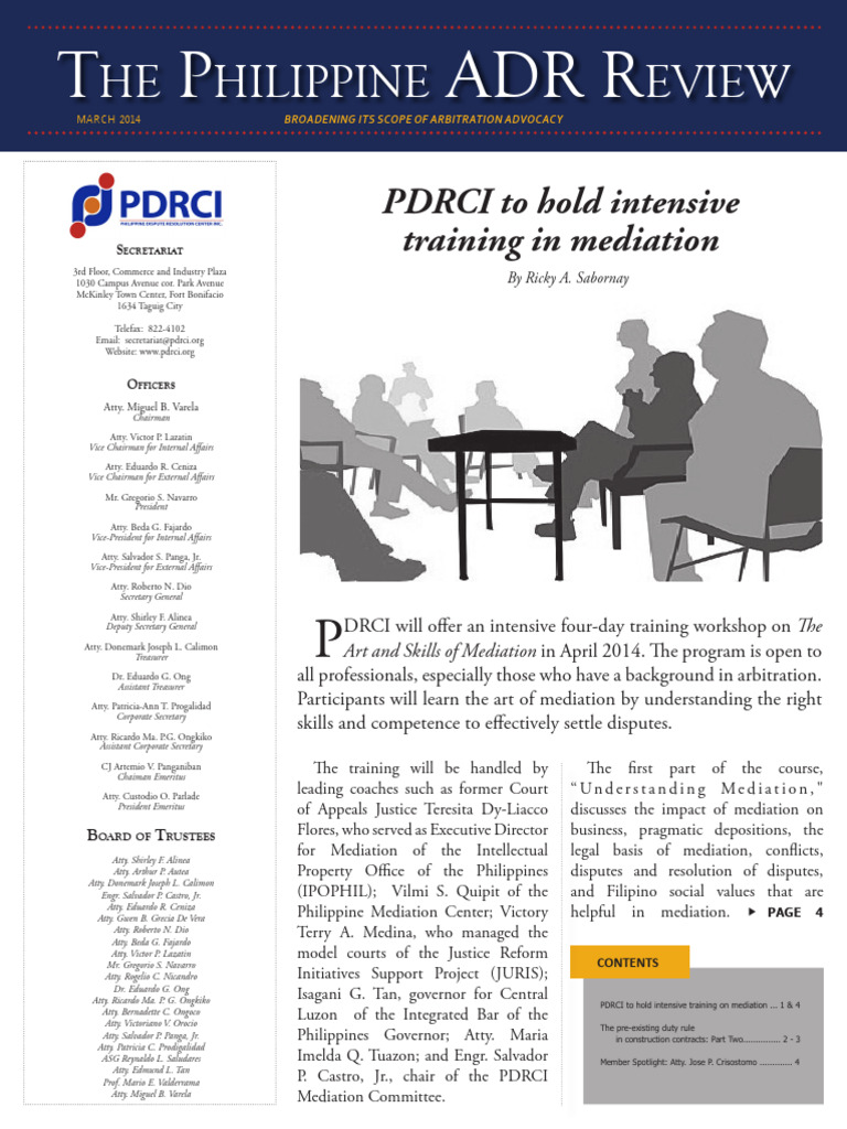 2014 03 Philippine ADR Review | PDF | Alternative Dispute Resolution | Mediation