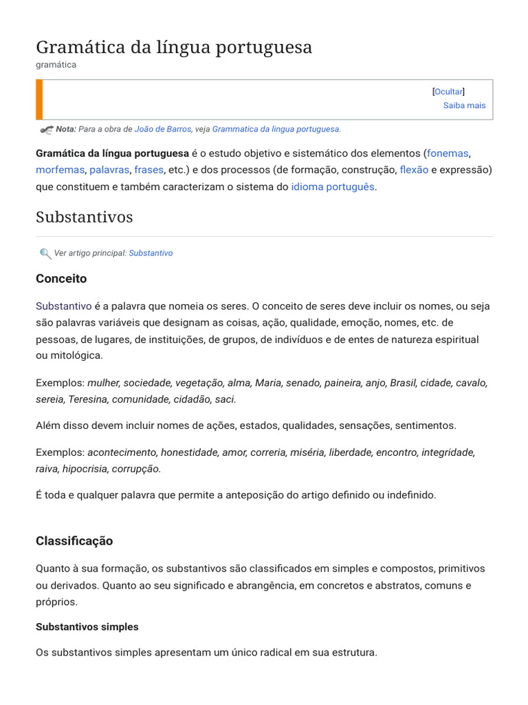 Gramática da língua portuguesa | PDF | Pronome | Advérbio