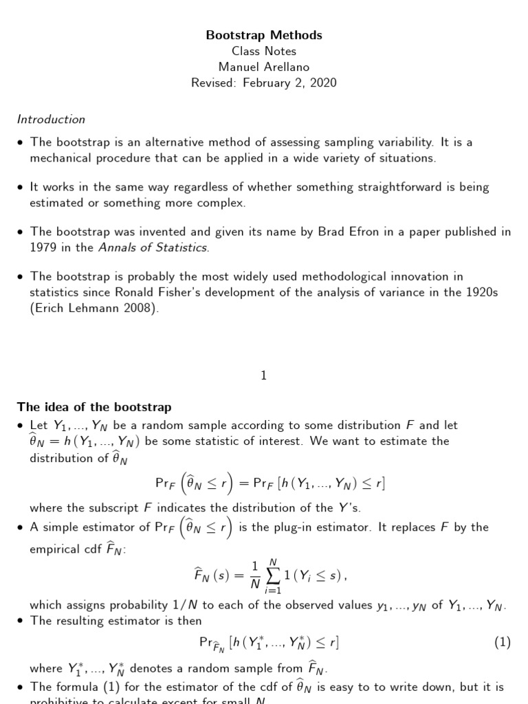 Bootstrap Methods 2020 | PDF | Bootstrapping (Statistics) | Resampling (Statistics)