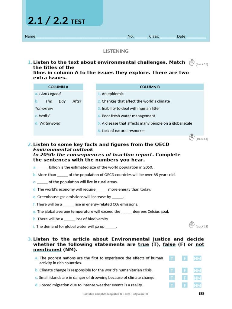 Progress Test Standard 2.1-2.2 | PDF | Climate Change | Human Impact On ...