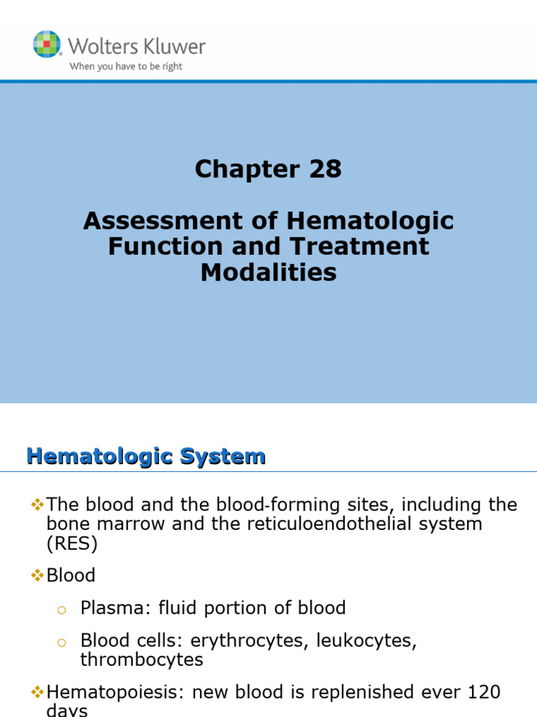 AC - Chapter 28 - Assessment of Hematologic Function and Treatment Modalities | PDF | White ...