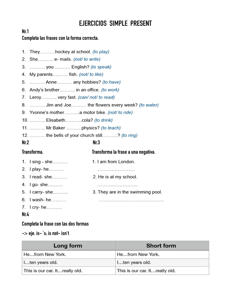 Simple Present | PDF
