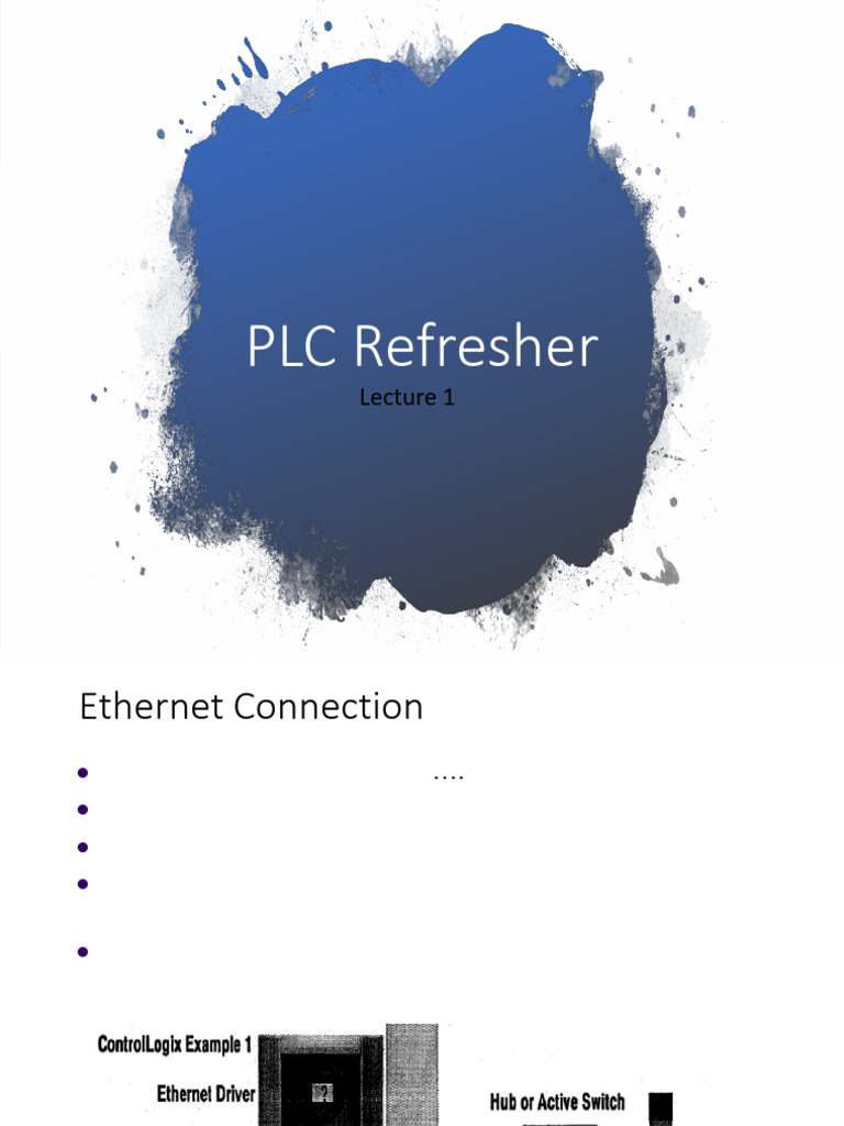 Lecture 1 PLC Refresher | PDF | Programmable Logic Controller | Network Switch