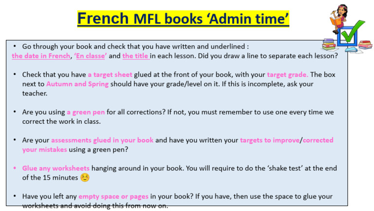 French MFL Book Organization Guide | PDF
