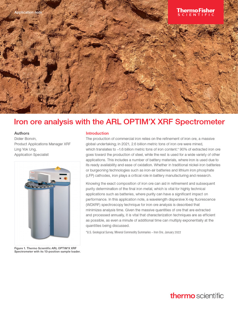 iron-ore-analysis-arl-optimx-spectrometer-an41736-en | PDF | Oxide | Iron
