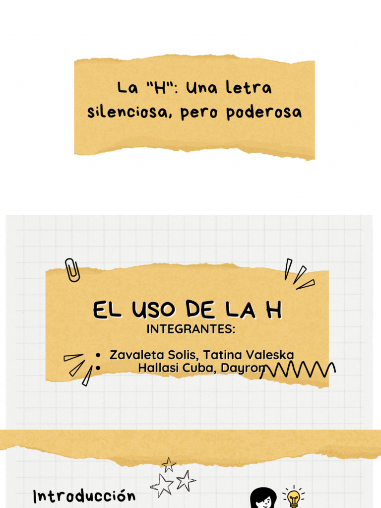 Uso de la H 1° | PDF