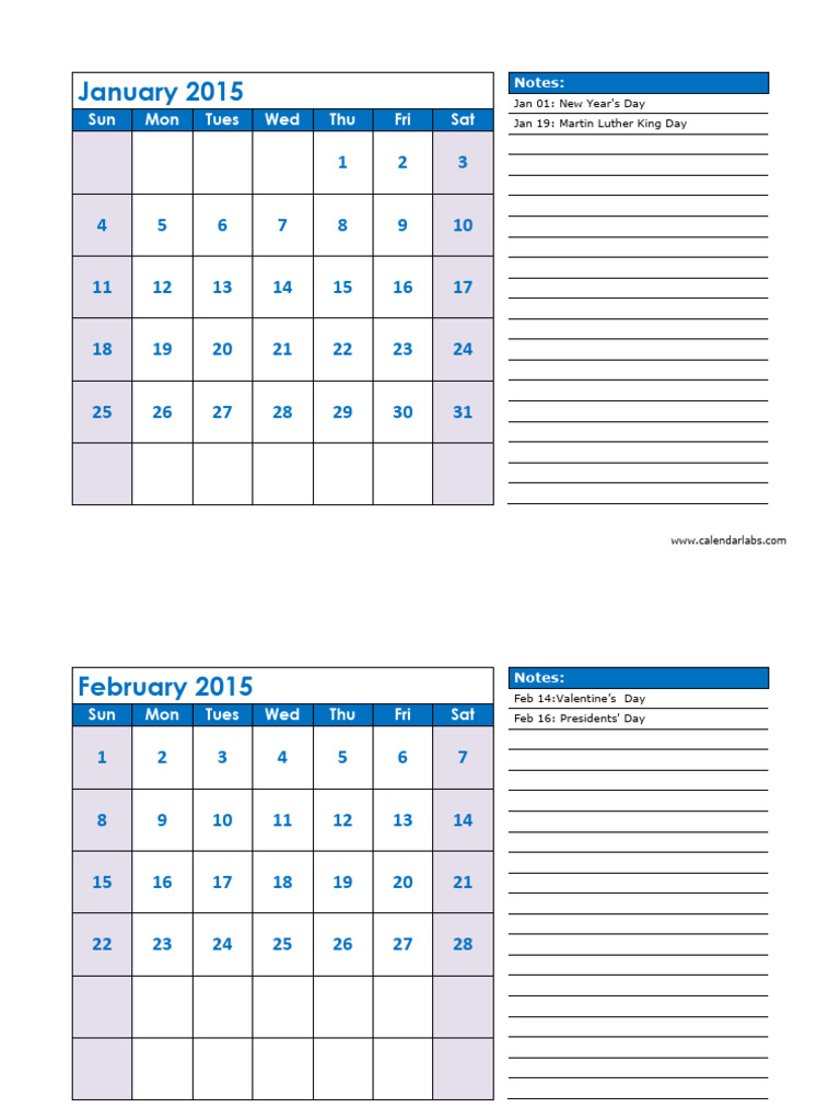 2015 Monthly Calendar Landscape 04 | PDF | Observances | Holidays