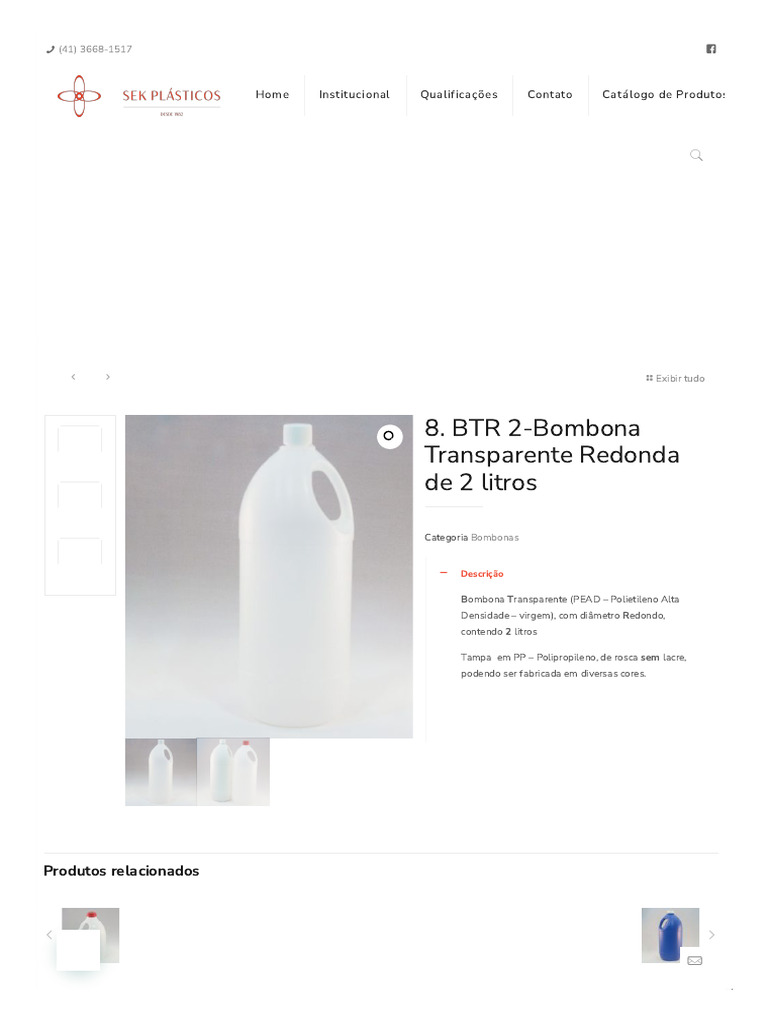 8. BTR 2-Bombona Transparente Redonda de 2 litros – Sek Plásticos | PDF