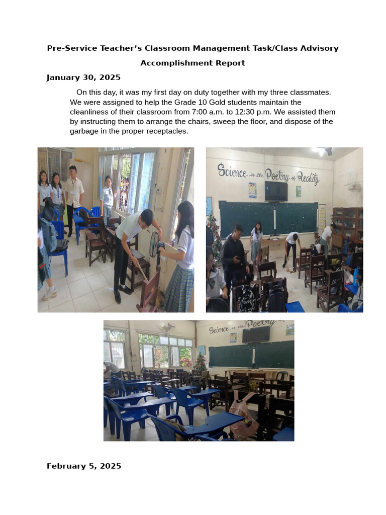 Classroom Management Task Report | PDF