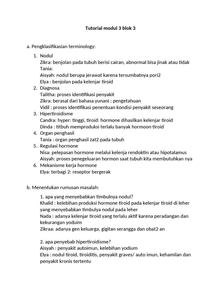 Tutorial Modul 3 Blok 3 | PDF
