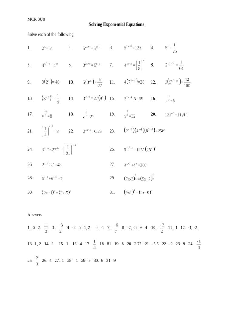 Solving exp eq | PDF