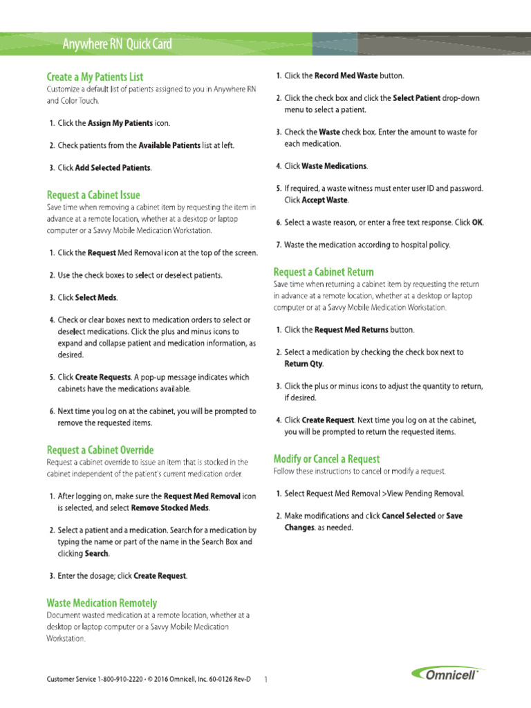 Anywhere RN Quick Card | PDF