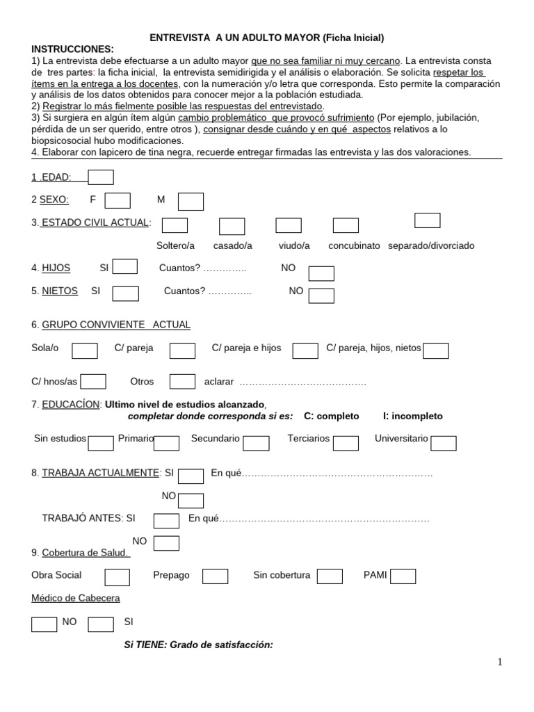 entrevista sicosocial en la persona mayor | PDF | Vejez | Ciencias del comportamiento
