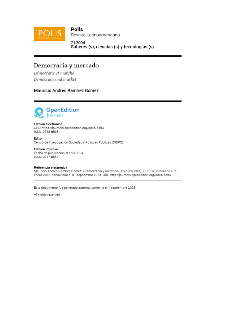 Polis 6354 | PDF | Democracia | Ideologías políticas