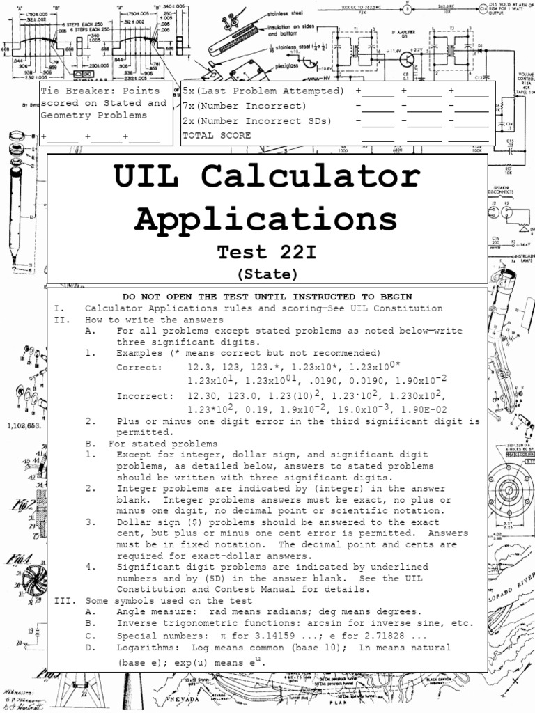Calculator 2022 Test I State Rev | PDF | Area | Trigonometric Functions