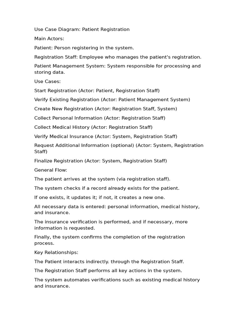 Use Case Registration Patiens Pdf