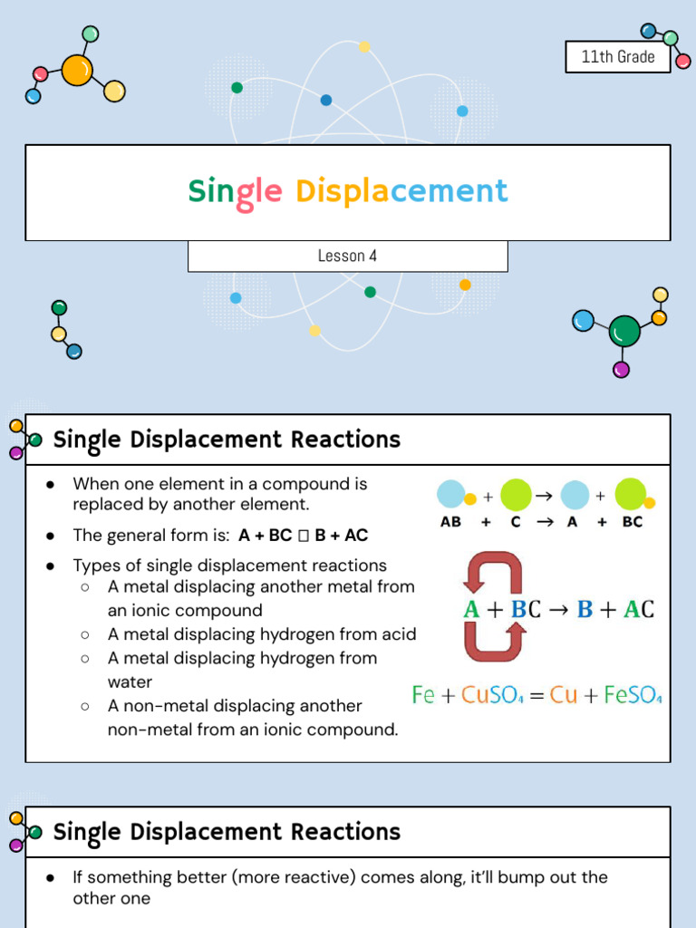 04 - Types of Rxns Single Displacement 2 | PDF | Chemical Compounds ...