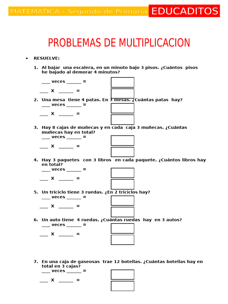 Problemas-de-Multiplicacion | PDF
