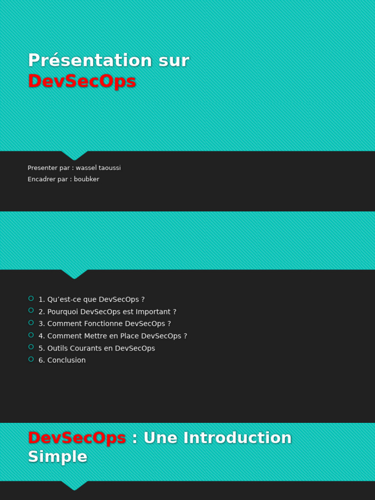 Présentation Sur DevSecOps | PDF | Logiciel | Sécurité