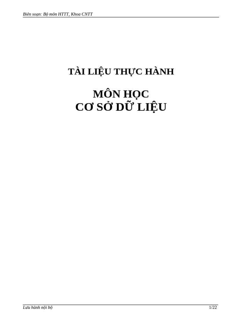 Bai Tap Thuc Hanh CSDL | PDF