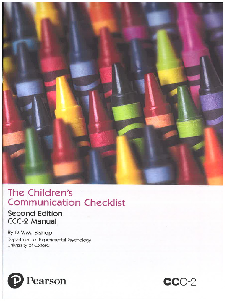 Children's Communication Checklist - CCC-2 MANUAL | PDF