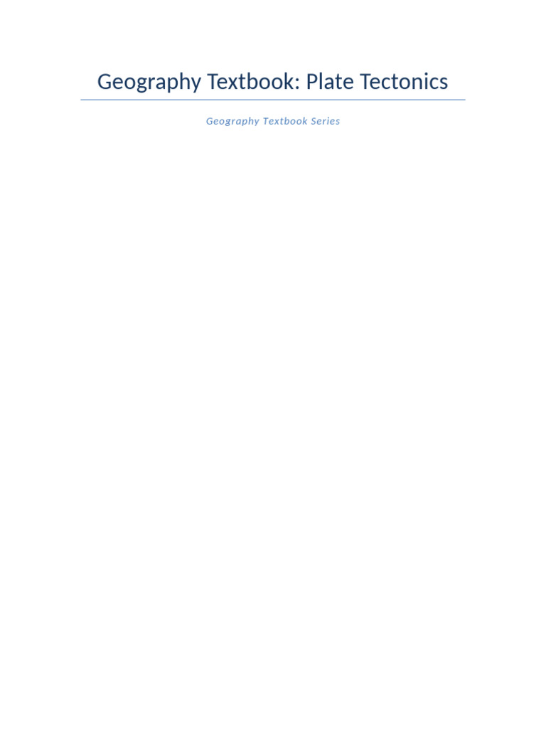 Geography Textbook Plate Tectonics | PDF