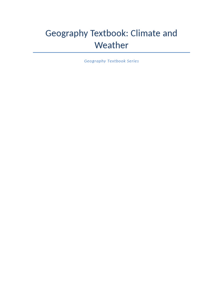 Climate and Weather Overview | PDF