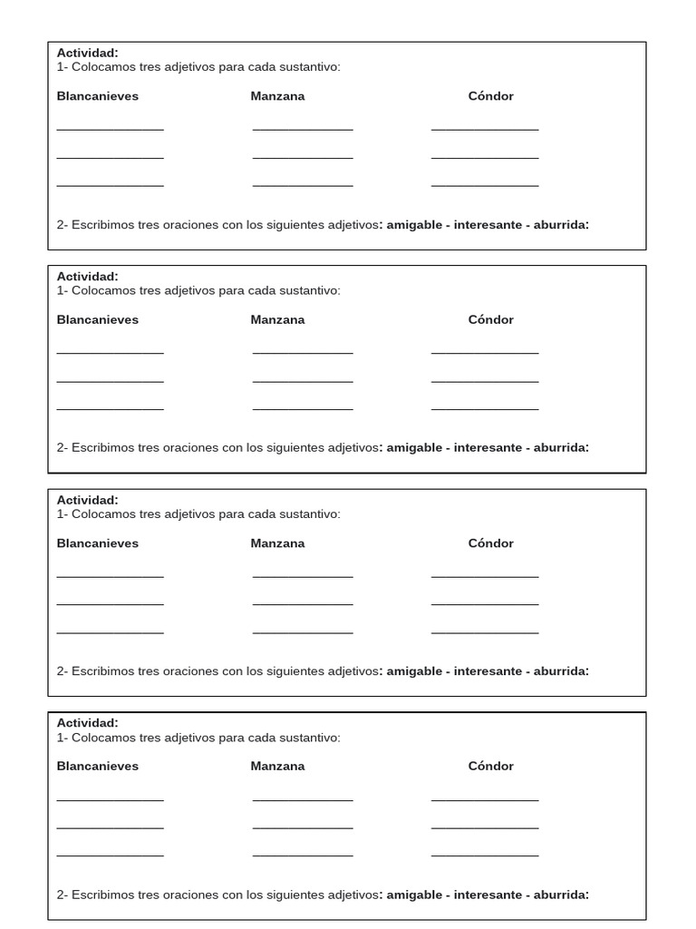 Act Adjetivo 3ero | PDF