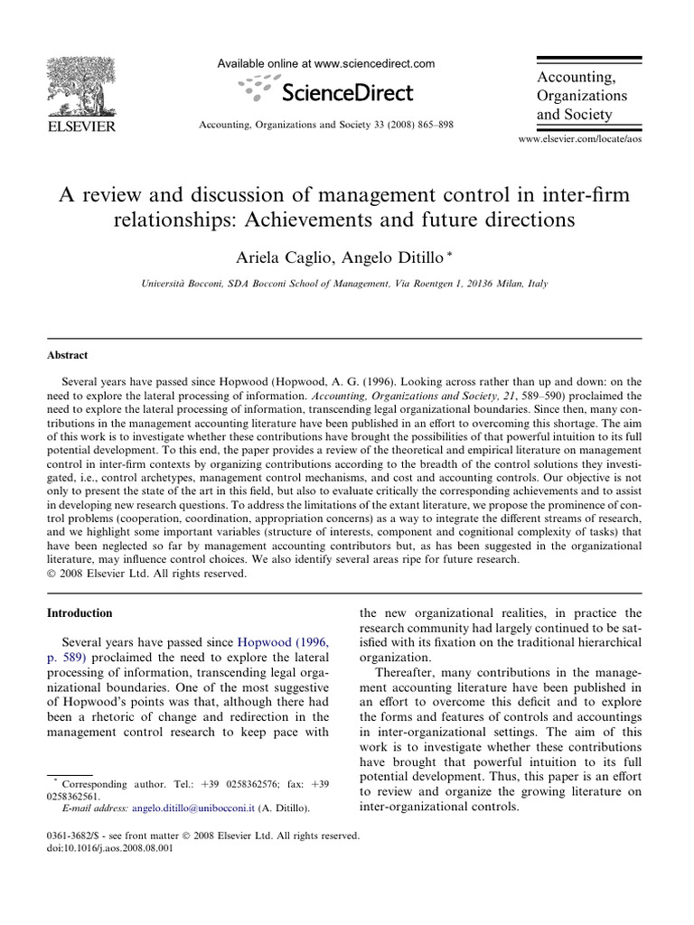 2012 Caglio, Ditillo | PDF | Market (Economics) | Business