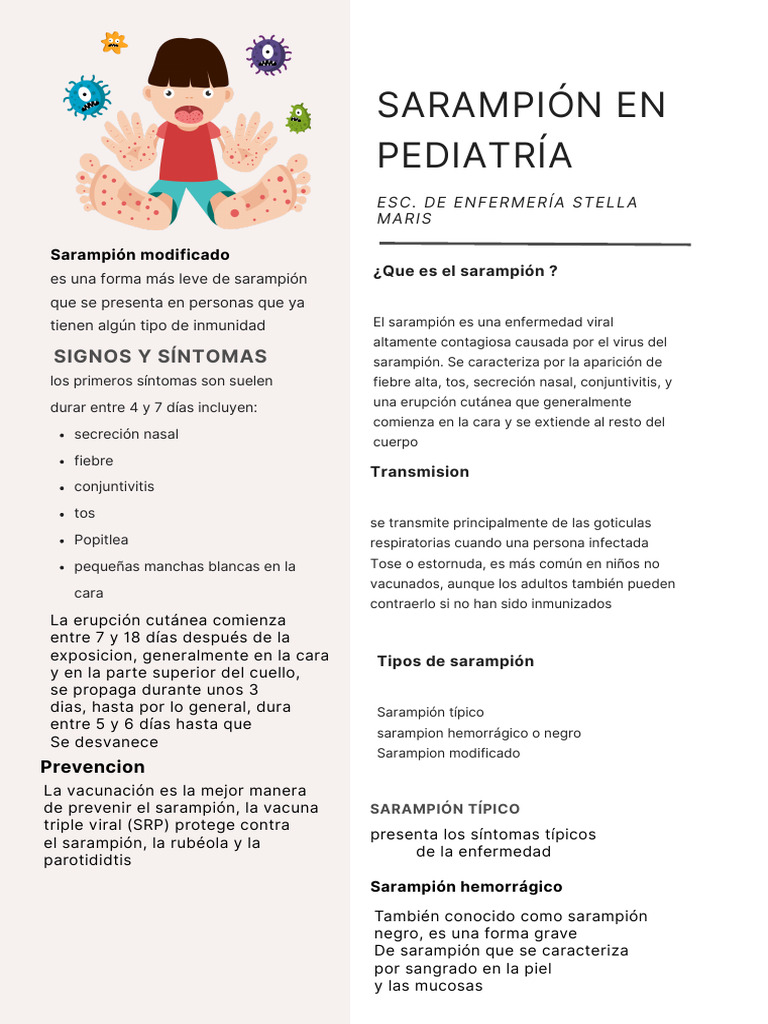 Prevención y Tipos de Sarampión en Niños | PDF | Sarampión | Medicina